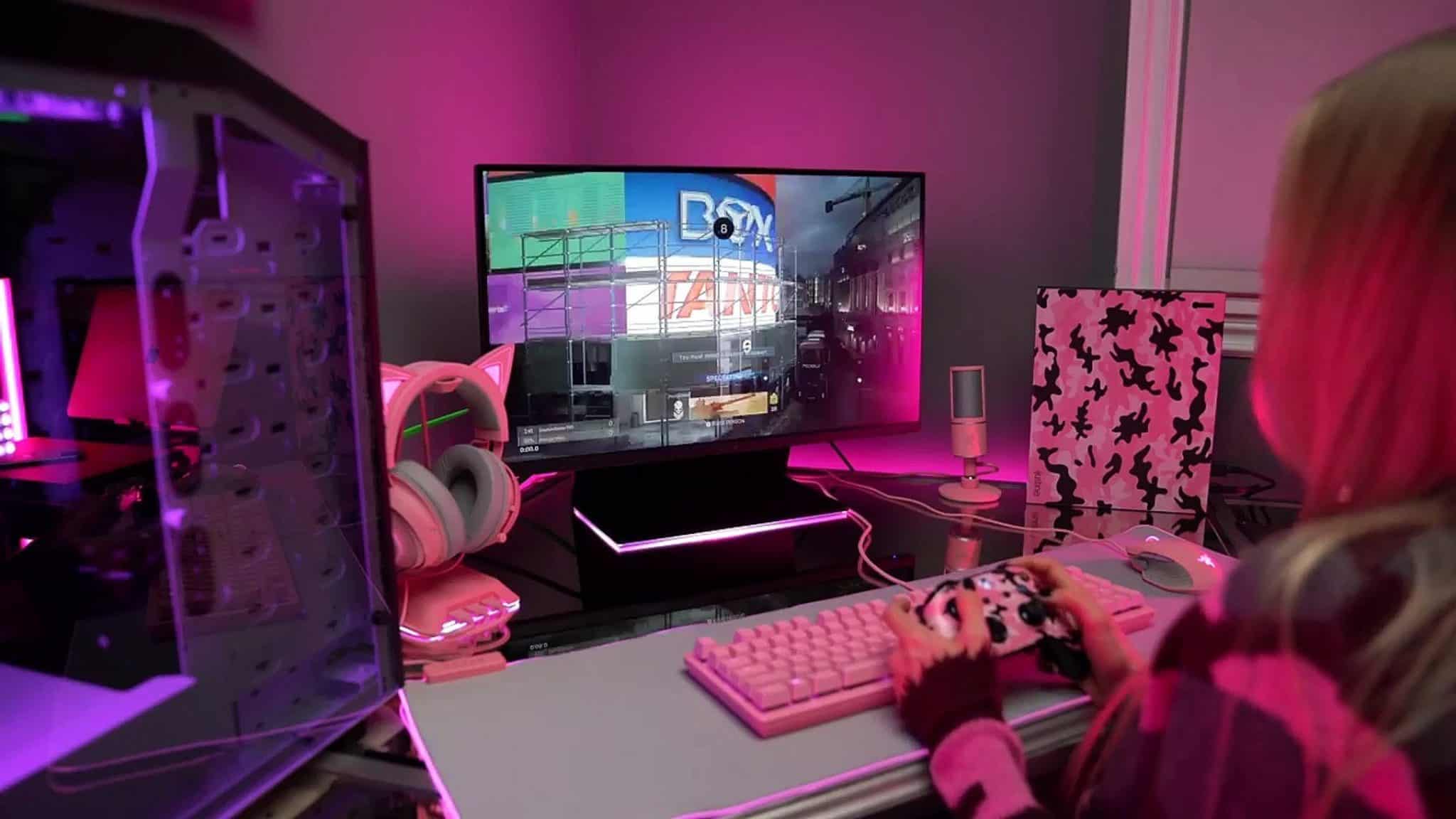 42 Pink Gaming Setup Ideas for Gamer Girls - GPCD