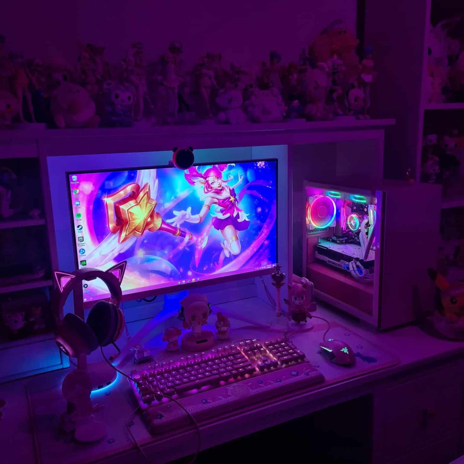 33 Fabulous Looking Pink Gaming Setup for Gamer Girls - GPCD